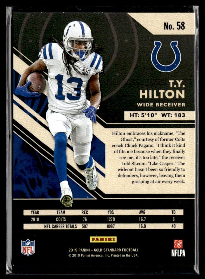 2019 Panini Gold Standard T.Y. Hilton /75 Indianapolis Colts #58 | eBay