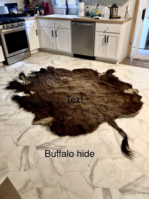 American Bison Buffalo Hide Robe Skin Commercial Tanned 72" wide by 80 ...