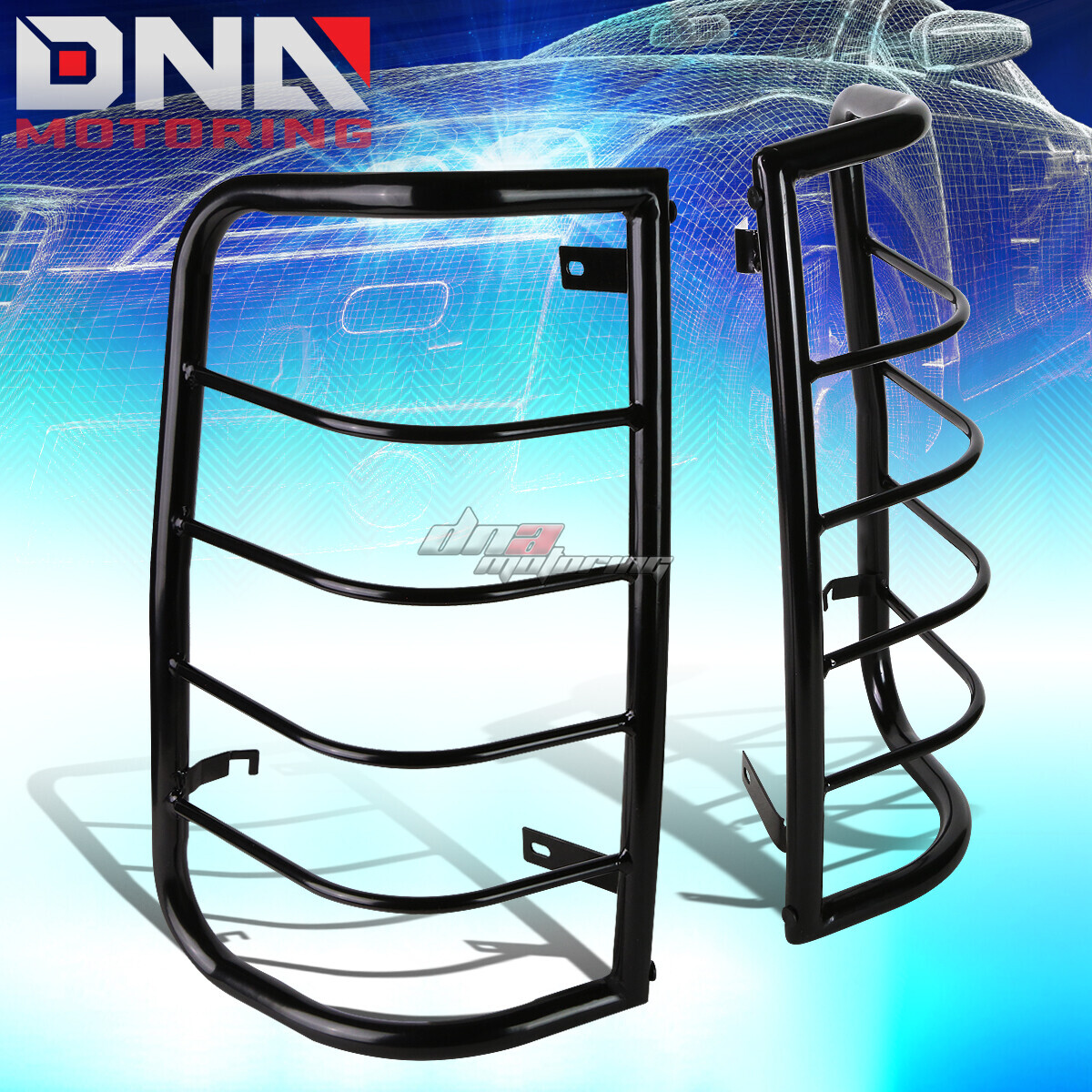 FOR 99-07 GM SILVERADO/SIERRA BLACK COATED STEEL TAIL LIGHT CAGE GUARD ...