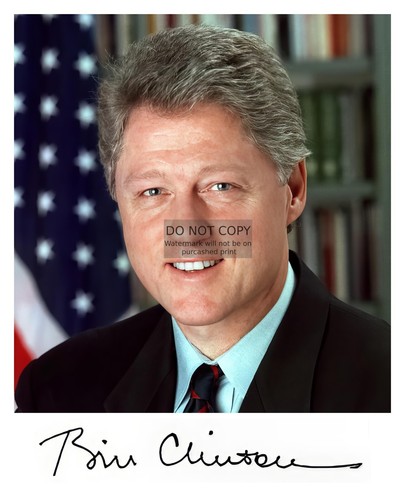 PRESIDENT BILL CLINTON OFFICIAL PORTRAIT FACSIMILE AUTOGRAPH 8X10 PHOTO ...