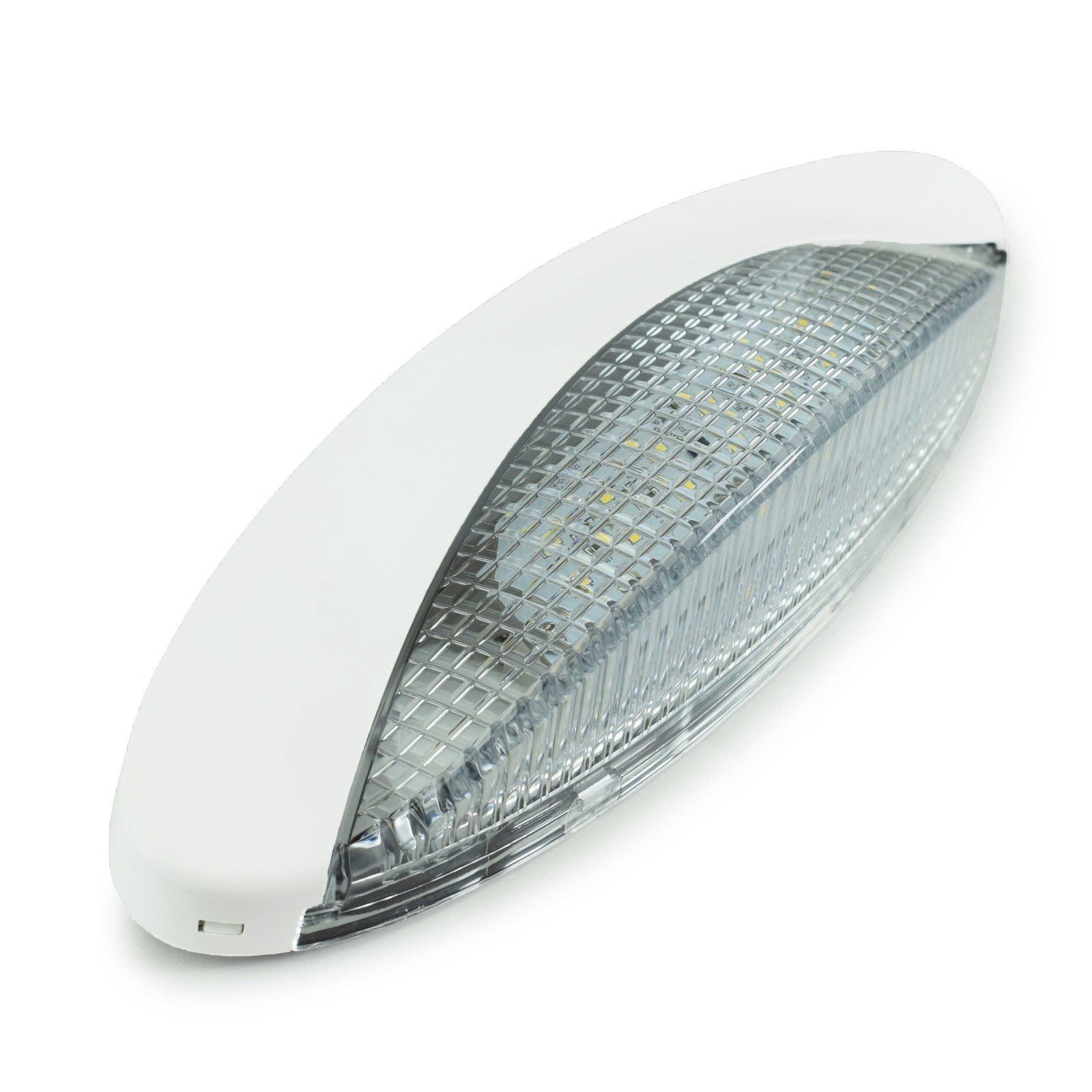 RV CAMPER TRAILER 12 VOLT 18 LED Porch Light oval Clear WITH White ...