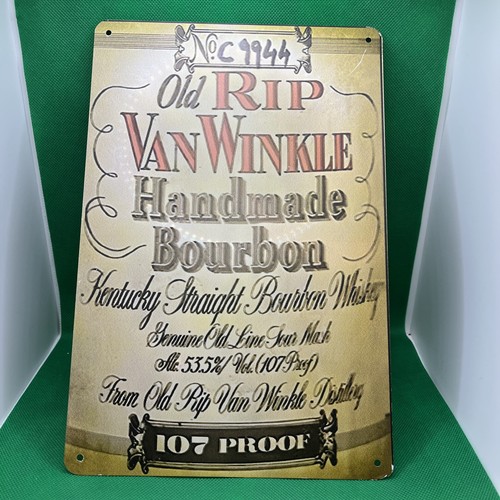 Old Rip Van Winkle Bourbon Whiskey -Metal Bar Sign | eBay