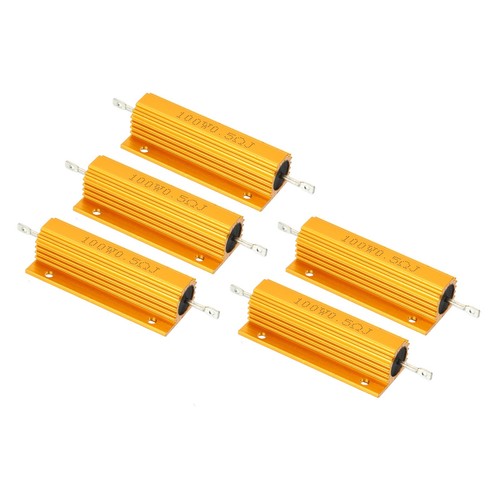 5Pcs 100W 0.5 Ohm Aluminum Shell Resistor Housing Resistor Wirewound ...