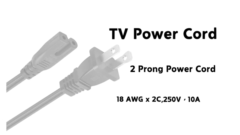 2 Prong AC Polarized Power Cord 125v Cable C7P Connector - 5Ft | eBay