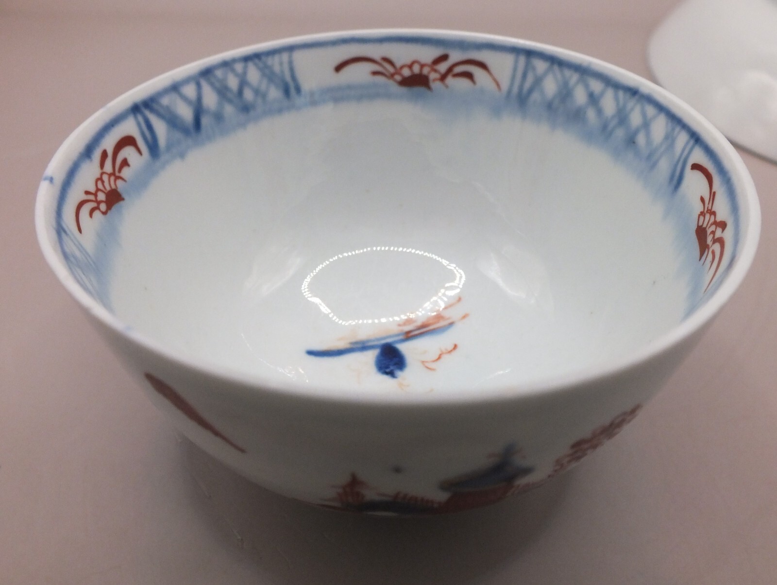 Lowestoft porcelain tea bowl & saucer ‘Dolls House’ pattern, c. 1780 ...