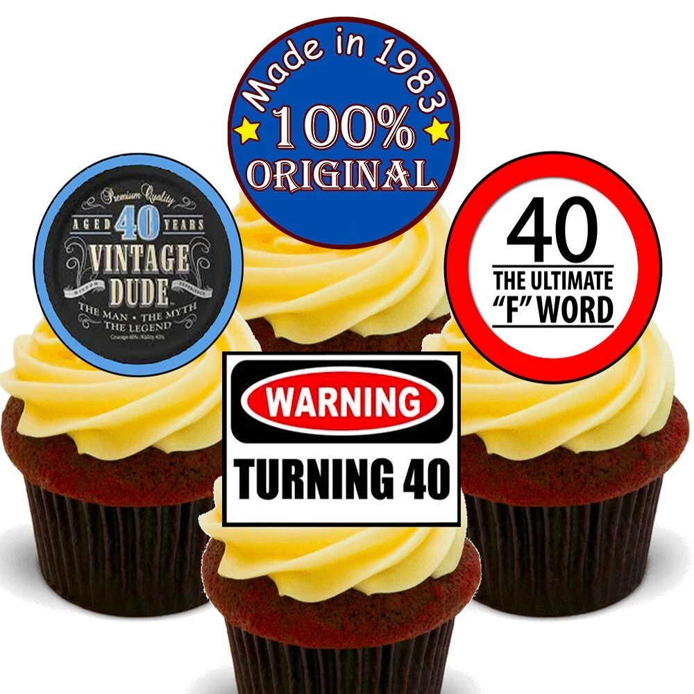 40th Birthday Cupcake Toppers