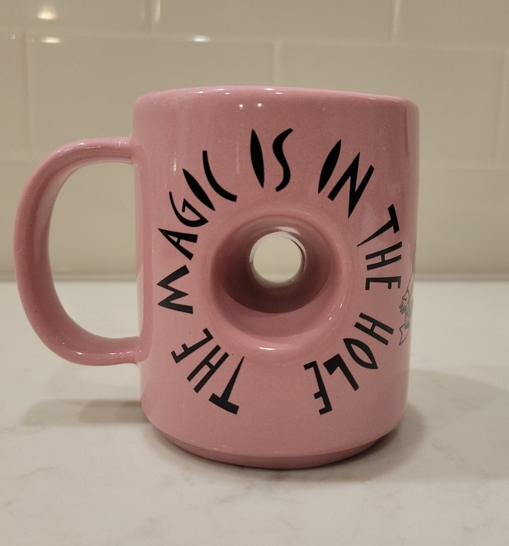 Voodoo Doughnut Coffee Mug Cup The Magic Is In The Hole Pink Mug ...