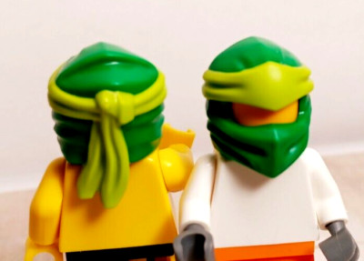 New LEGO Ninja Head Wrap TWO TONE Green Lime Tie Skull Face Mask Dojo ...