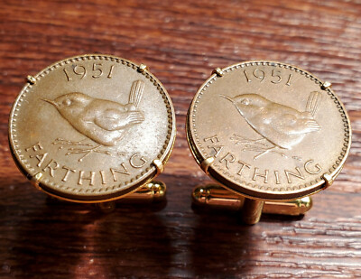 Vintage 1937-52 Bronze British Farthing Wren Bird English Coin ...