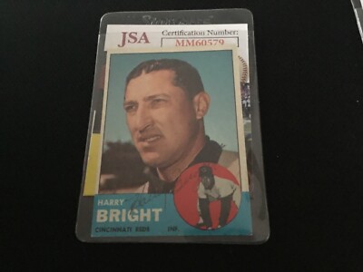 Autographed 1963 Topps Harry Bright. DEC. JSA CERT | eBay