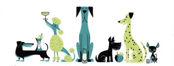 SHAG Josh Agle “Cocktail Dogs II” Unframed Serigraph Art Print Mint New ...