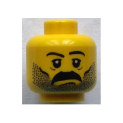 LEGO - Minifig, Head Black Moustache and Stubble Pattern | eBay