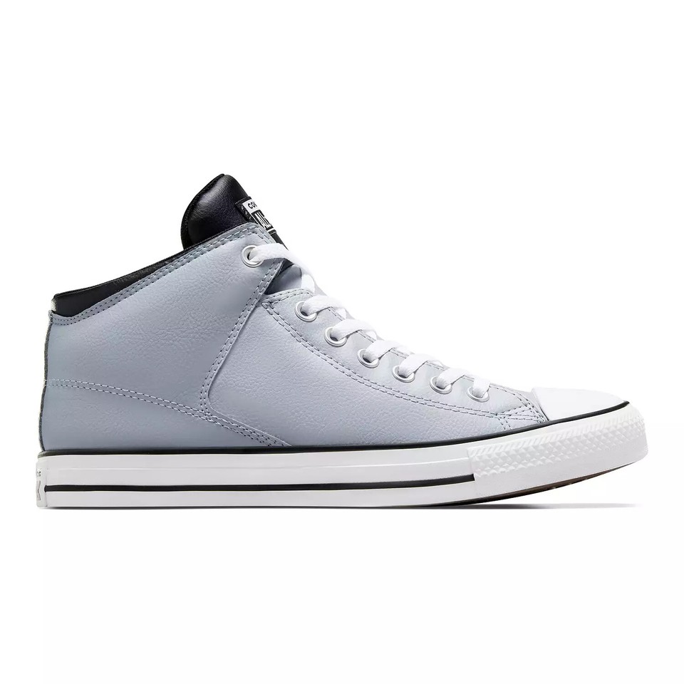 Converse Chuck Taylor High Street Mid Top Gray Synthetic Leather Shoes ...