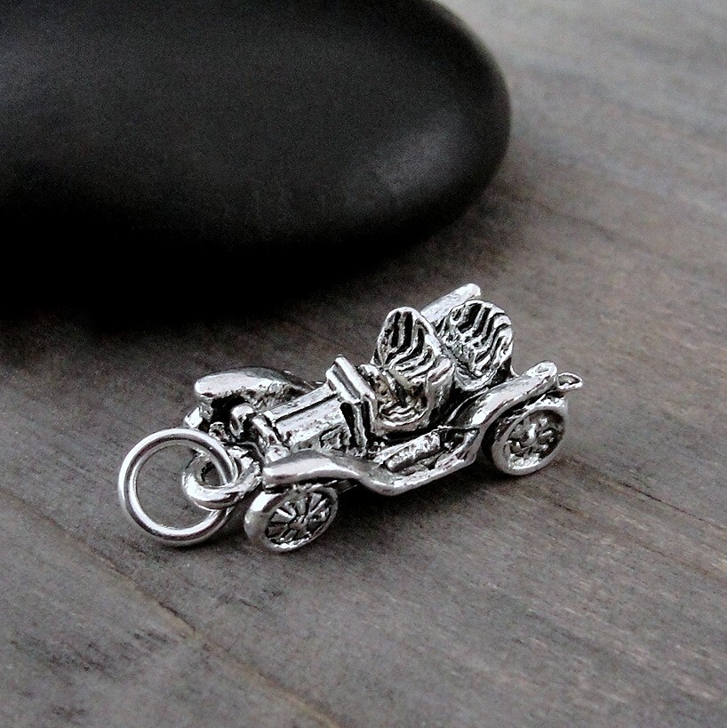 Silver Antique Car Charm - Vintage Classic Car Charm - Antique ...