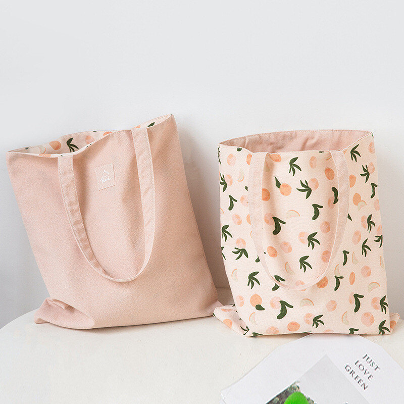 Women's Large Canvas Handbag Double Sided Shopping Bag Sundry Storage ...