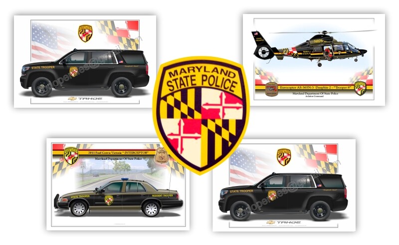 Maryland State Police Cars 1/18 Scale Maryland State Trooper Ford