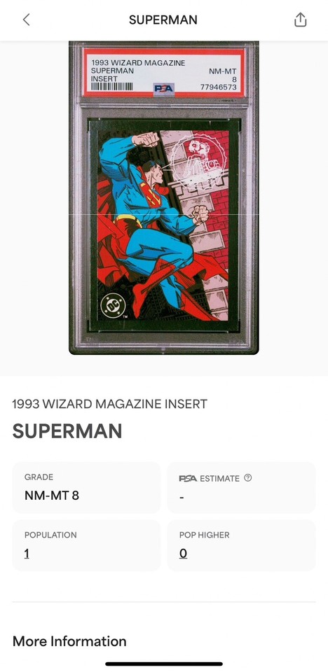 PSA 8 1993 WIZARD MAGAZINE INSERT SUPERMAN DC Graded | eBay