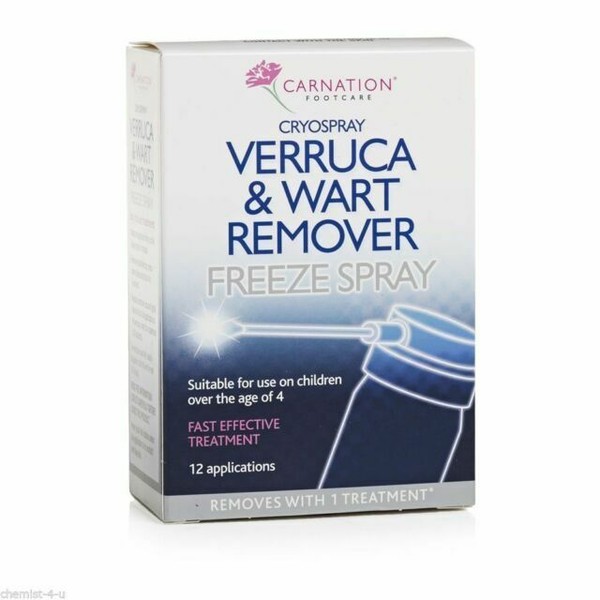 Carnation Cryospray Verruca and Wart Remover 50 ml Freeze Spray for ...