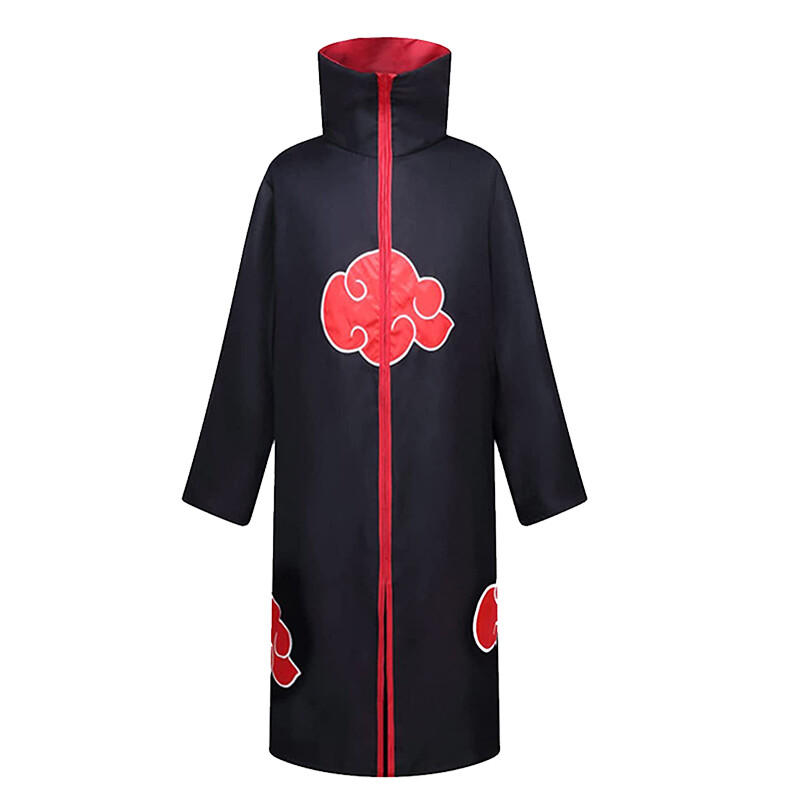 Naruto Akatsuki Cloak Robe Anime Costume Cosplay Itachi Outfit Headband ...