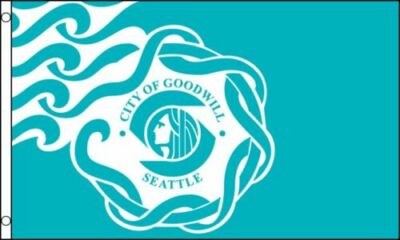 City of Seattle Flag 3x5 ft Washington WA Blue Logo Seal Emblem Banner ...