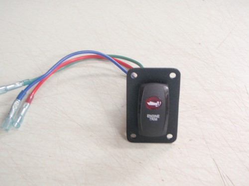 TRIM SWITCH FITS MERCRUISER INBOARD V8D1SOOB PSC11BK BLACK RED LENS ...