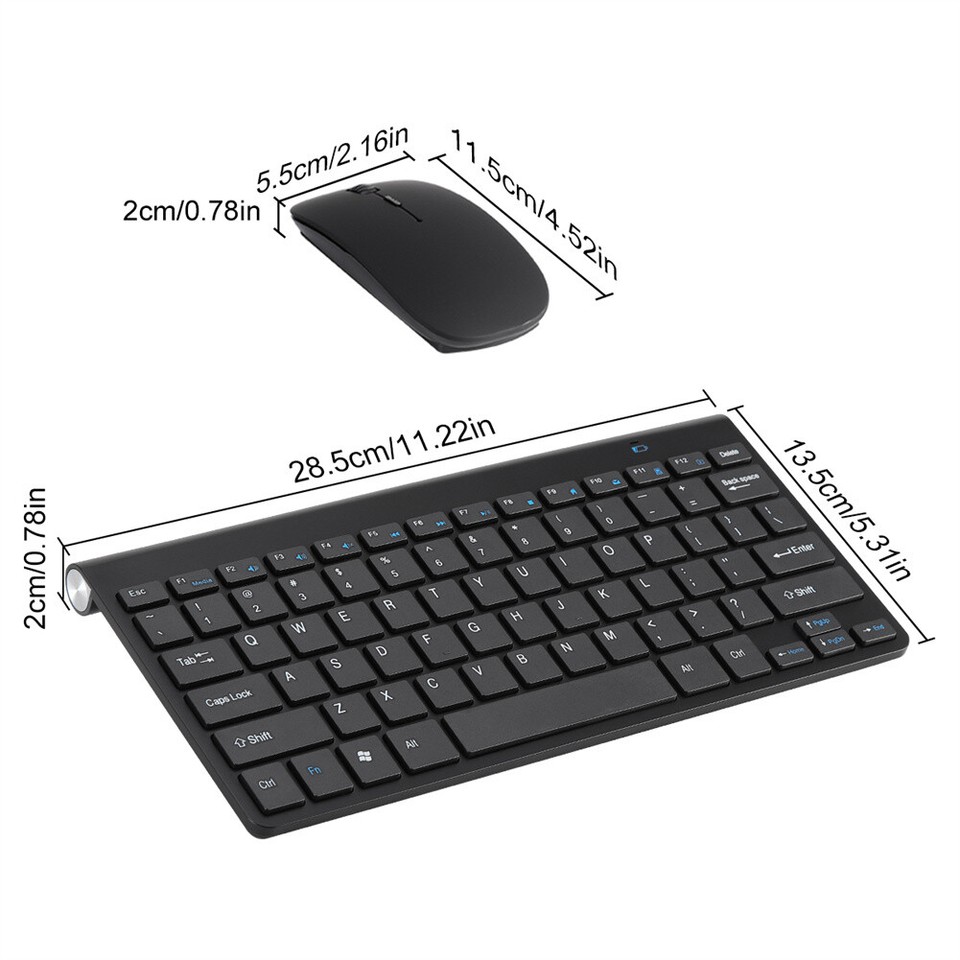 2.4Ghz Slim Mini Wireless Keyboard and Mouse Combo Set For PC Laptop ...