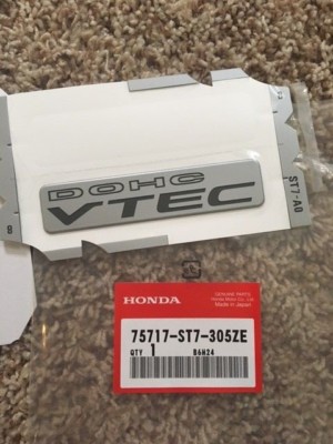 New OEM 90-01 Acura Integra GSR Type R B18 "DOHC VTEC" Emblem Badge ...