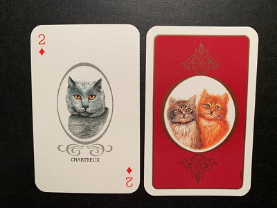 Swap Playing Card CATS CHARTREUX TWO OF DIAMONDS Bridge Card BELGIUM ...