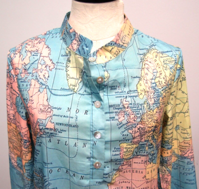 World Map Shirt Button Up