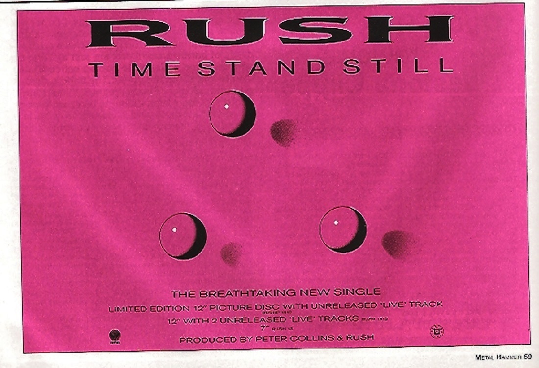 RUSH Time Stand Still UK magazine ADVERT / mini Poster 8x6 inches | eBay