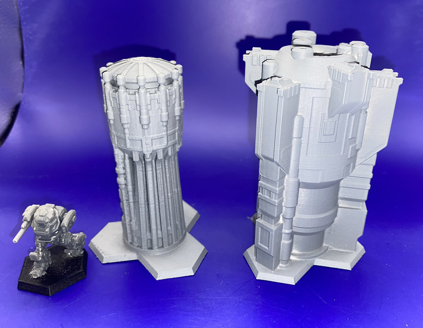 Industrial Towers x2 w/ Hex Base, Tabletop Terrain Battletech ...