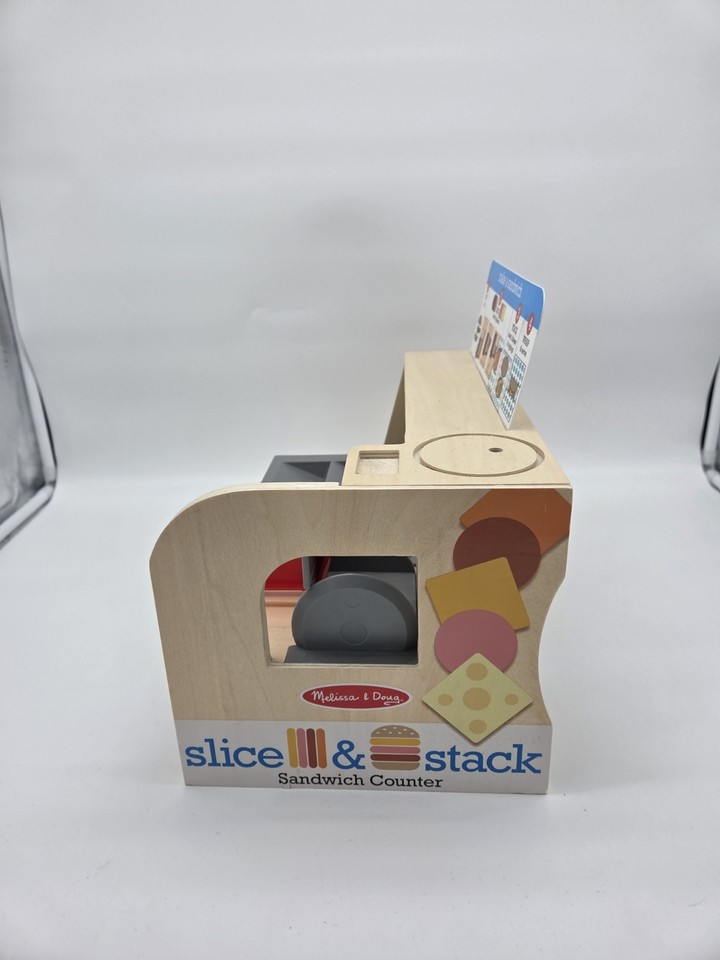 Melissa & Doug Slice & Stack Sandwich Counter With Pieces Pretend Play ...
