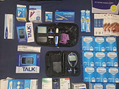Diabetic Testing Supplies Lot, (2) Meters, 1000+ Lancets, 200+ Test ...