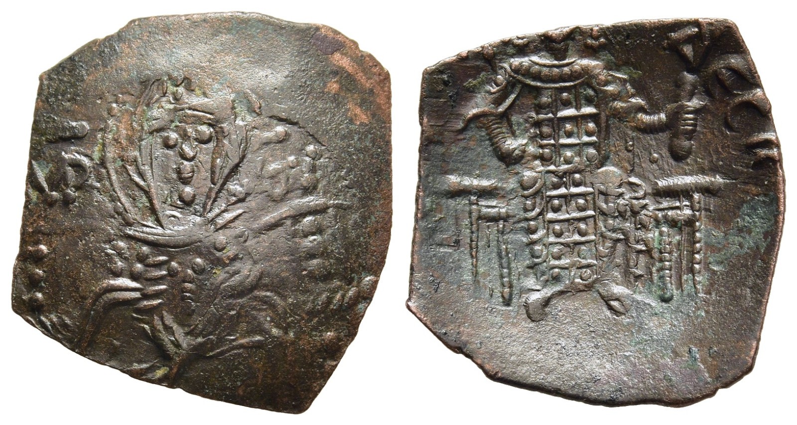 FITZ Byzantine Latin Empire AE Trachy Virgin Mary Emperor Akakia ...