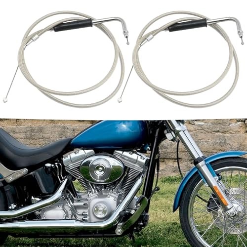 56579-02A Stainless Steel Throttle and Idle Cable Set, Replacement for ...