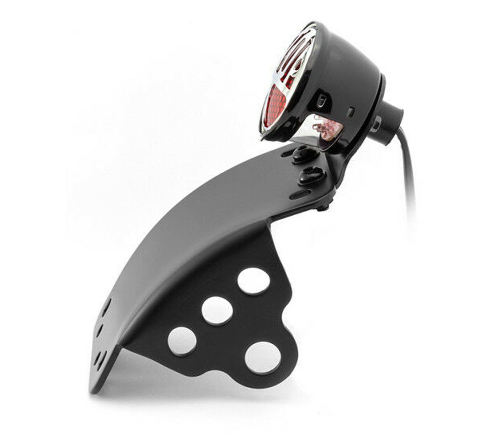 Curved Side Mount Motorbike Number Plate Holder With LED Miller Style ...