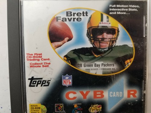 TOPPS CYBER CARDS CD-ROM NFL FOOTBALL Brett Favre Green Bay Packers A25 ...