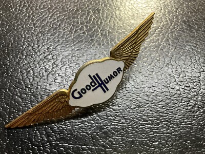 GOOD HUMOR ICE CREAM HAT BADGE RARE PORCELAIN ENAMEL WINGS | eBay