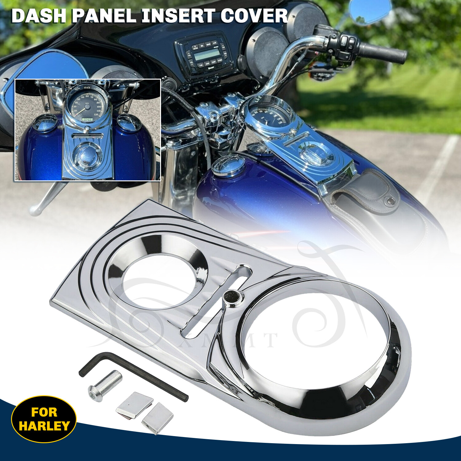 Chrome Dash Panel Insert Cover For Harley Dyna Fatboy FLSTF 2000-2017 ...