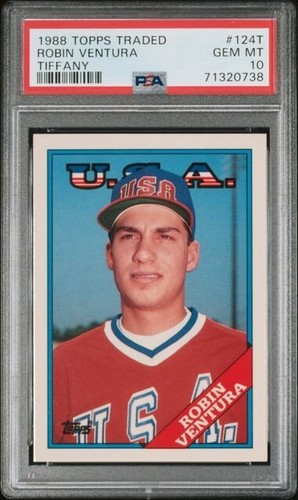 1988 Topps Traded TIFFANY Robin Ventura Rookie Baseball Card #124T PSA ...