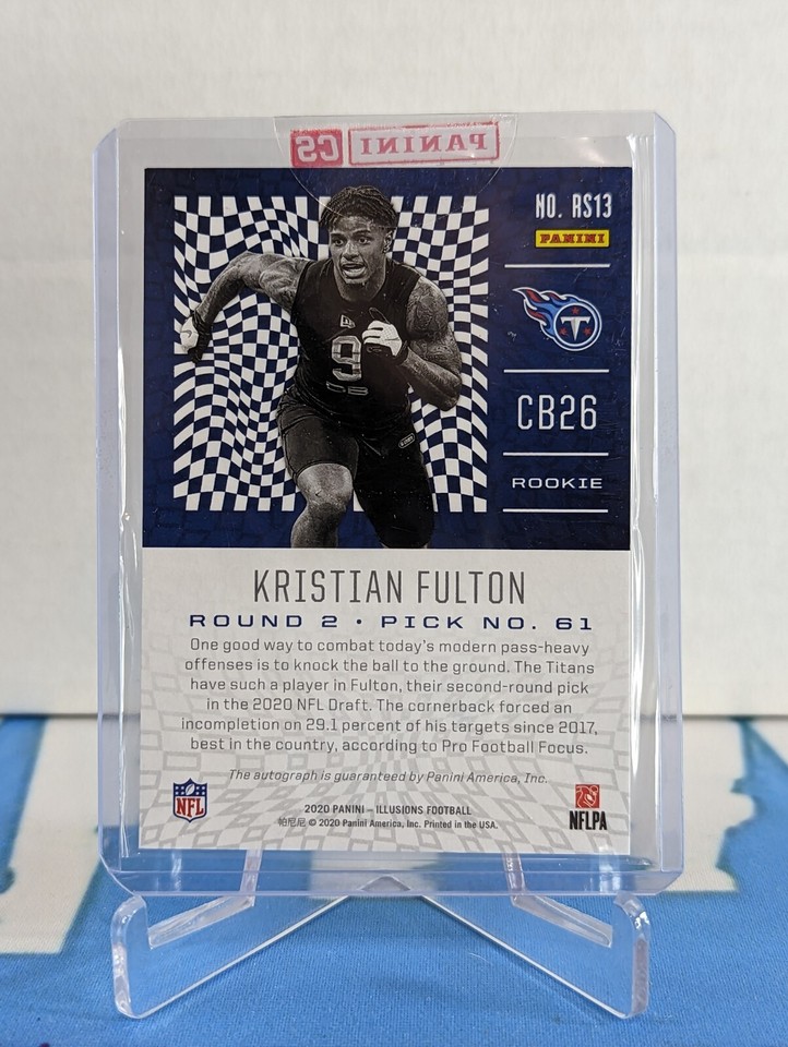 2020 Panini Illusions Football Kristian Fulton Rookie Signs AUTO #RS13 ...