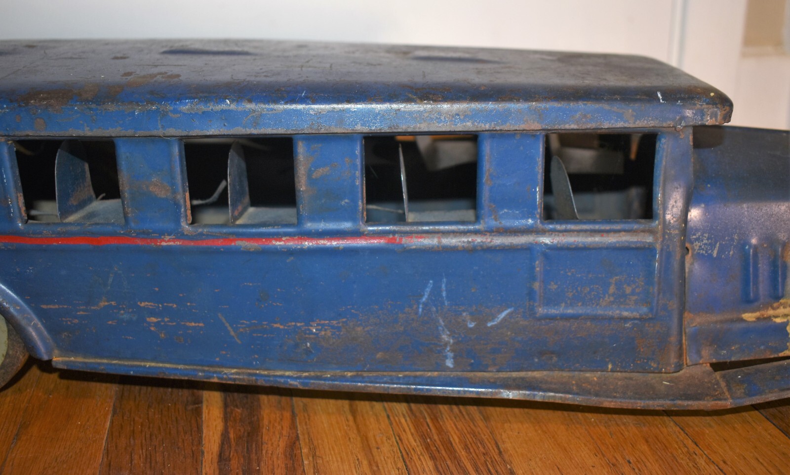 Vintage 1920s COR COR Pressed Steel Blue Toy BUS | eBay