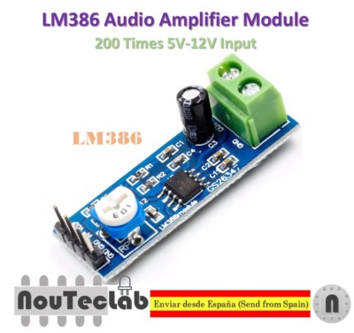 LM386 Audio Amplifier Module 200 Times 5V-12V Input 10K Resistance ...