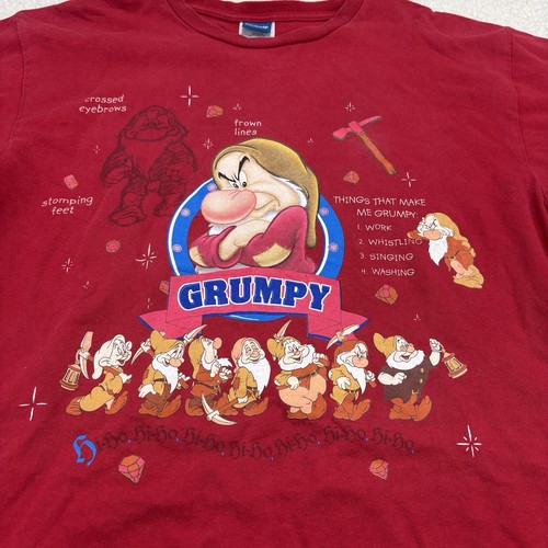 Vintage Disney Grumpy The Dwarf Shirt Adult Medium Red 7 Dwarves ...