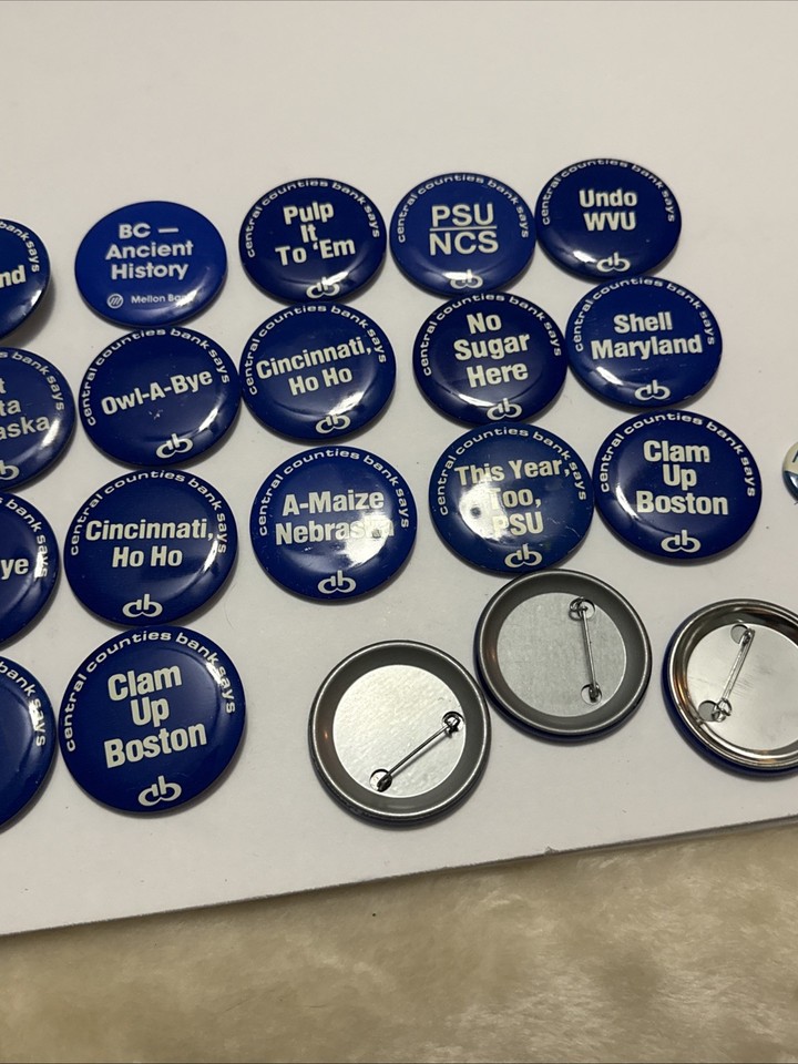Vintage Penn State Pin Back Button Lot Central Counties Bank Mellon | eBay