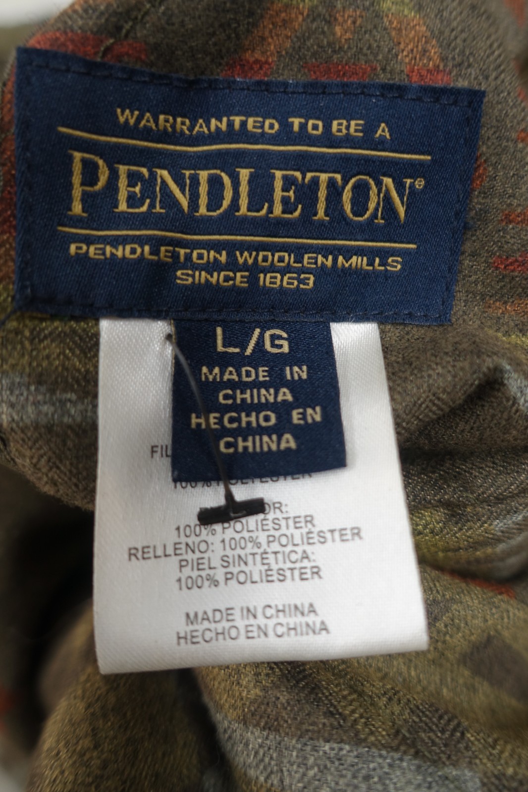 PENDLETON~SZ: L REVERSIBLE QUILTED AZTEC PRINT & IVORY FAUX FUR HOODED ...