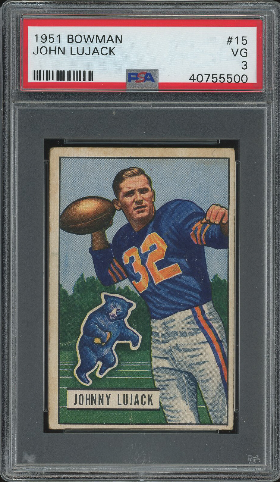 1951 Bowman #15 Johnny Lujack PSA 3 (FB01) | eBay