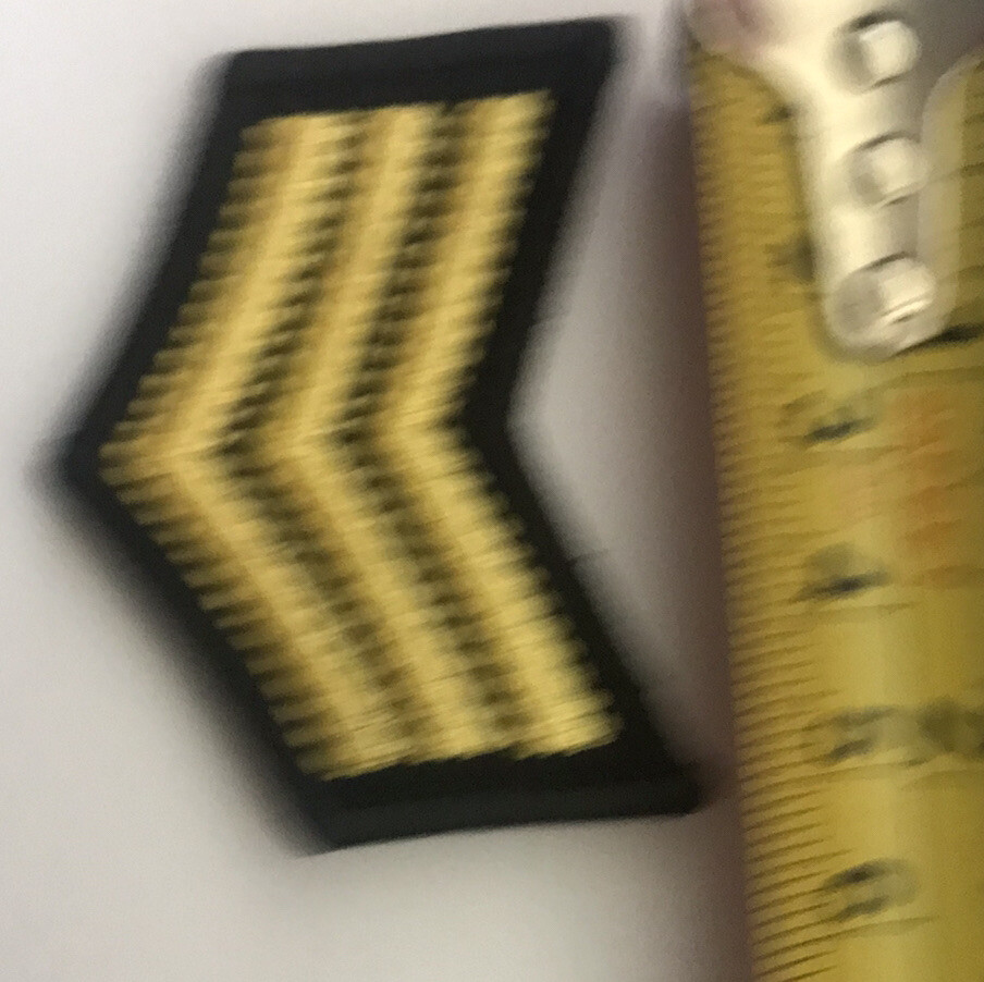 Sargent Gold Stripes -V Elcro Sew On Embroidered Patch Badge ...