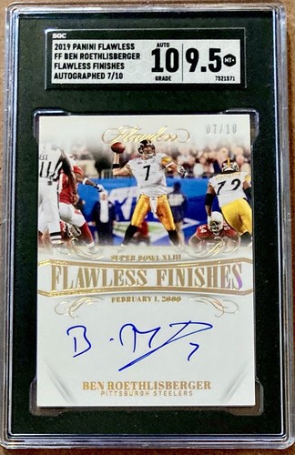 2019 Panini Flawless Ben Roethlisberger Autograph /10 SGC 9.5 w/10 AUTO ...