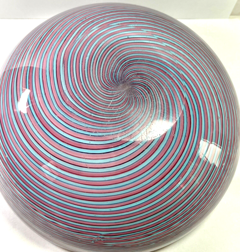 VINTAGE MURANO FINE MEZZA FILIGRANA SWIRL GLASS BOWL ATTRIBUTED TO DINO ...